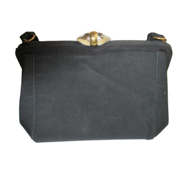 Vintage | Bags | Vintage Mm Black Fabric Lucite Latch Satchel | Poshmark